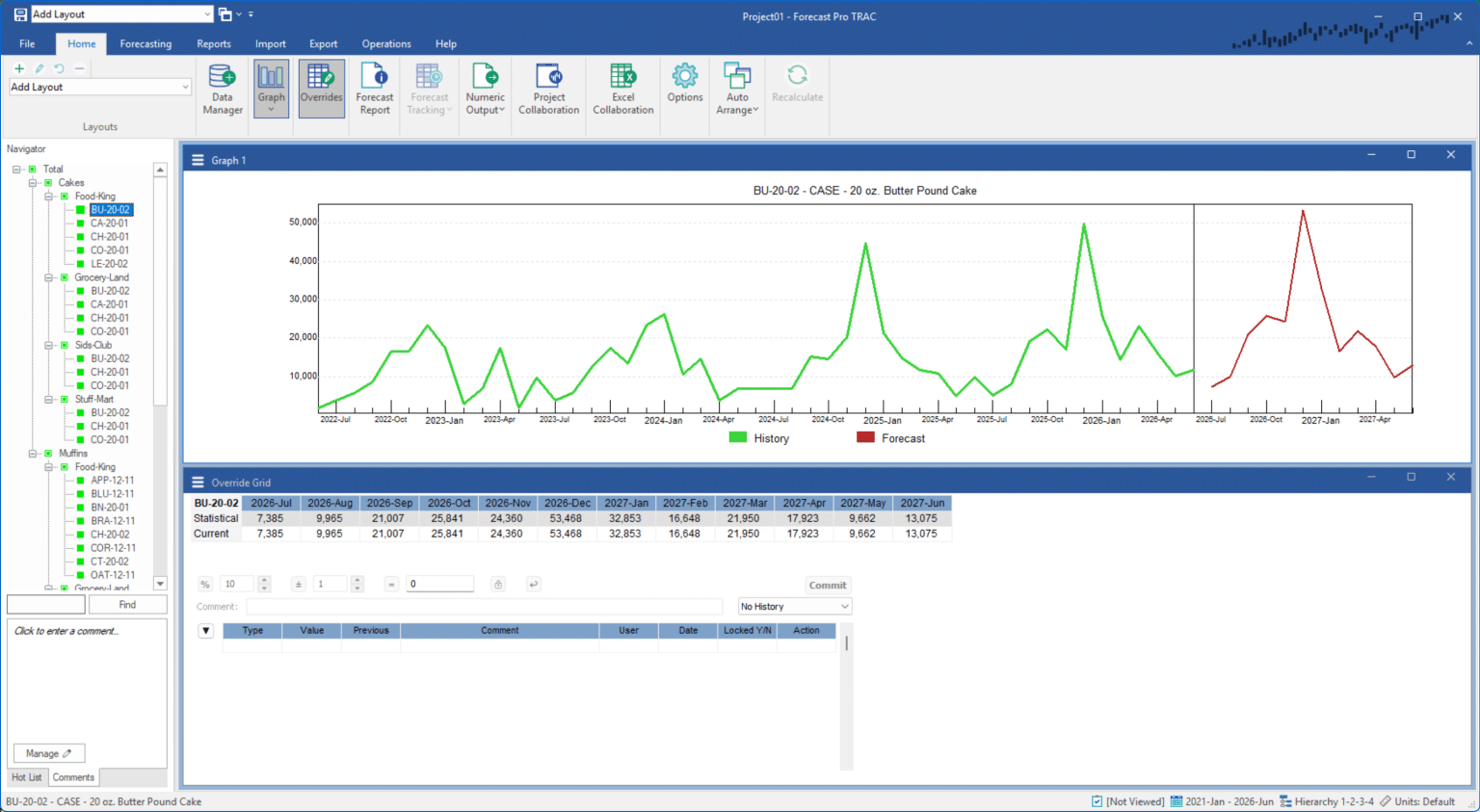 Formatting the Override Display - Forecast Pro
