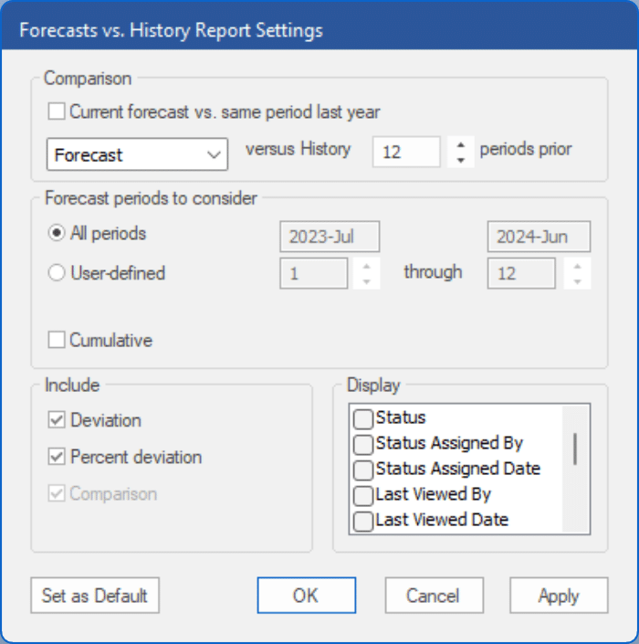 Forecast vs. History - Forecast Pro