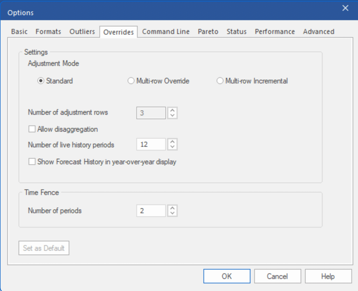 The Overrides Tab - Forecast Pro