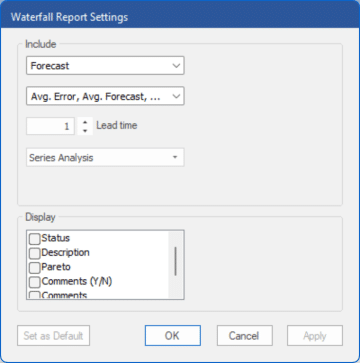 Waterfall - Forecast Pro