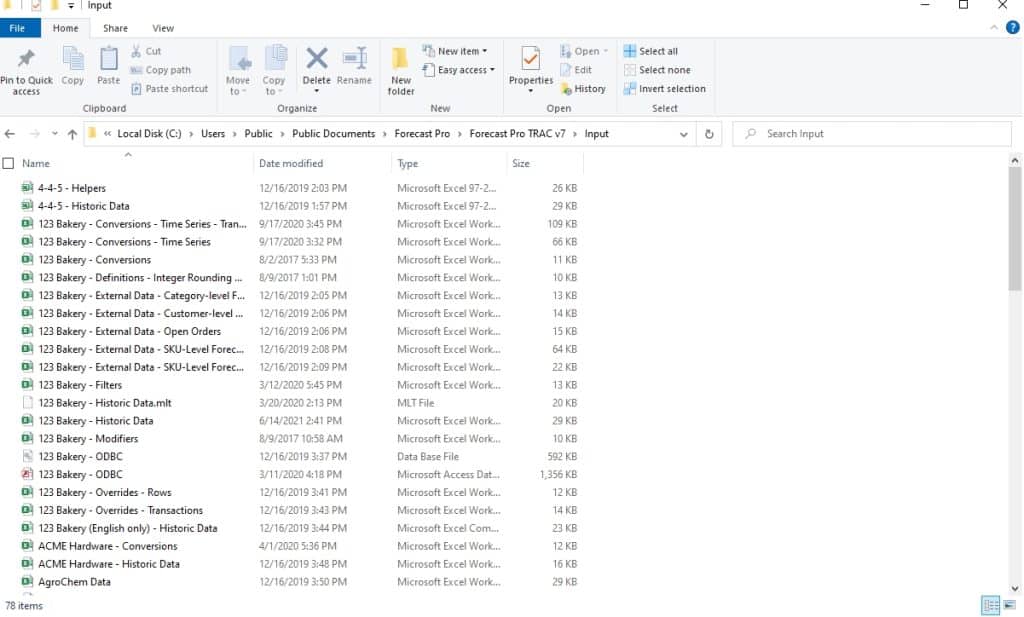Exploring the Sample Files - Forecast Pro