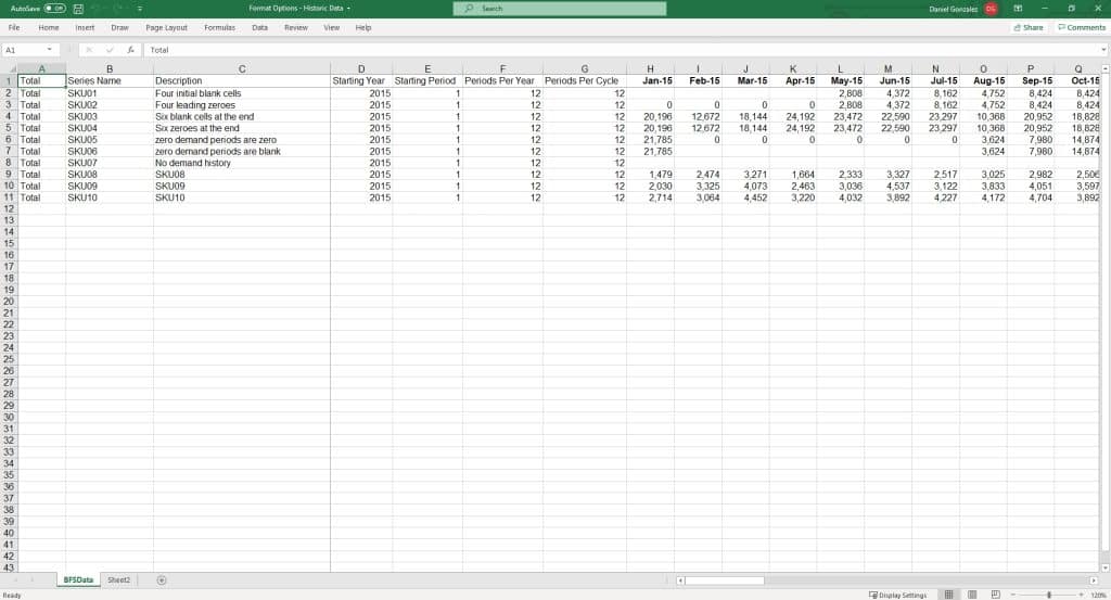 Forecast Pro Format Options - Forecast Pro