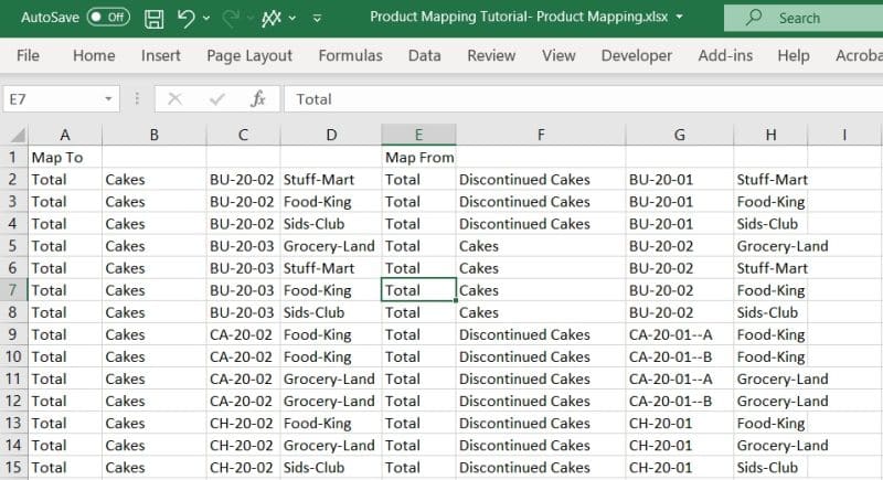 Mapping Files - Forecast Pro