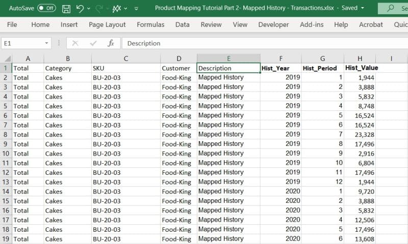 Mapping Files - Forecast Pro