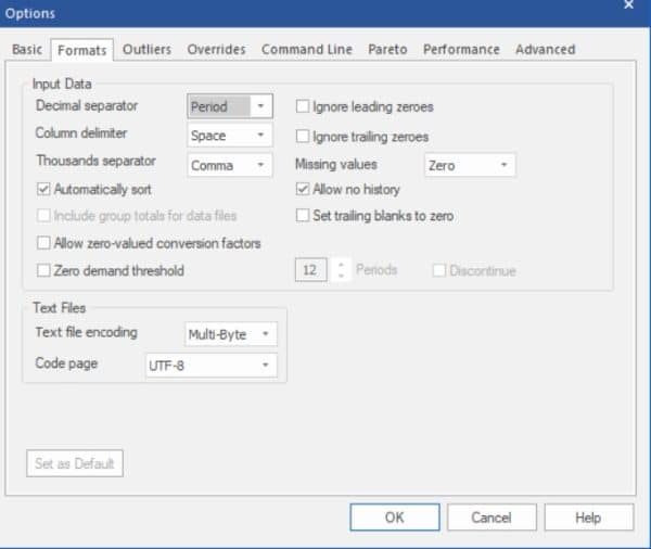 The Formats Tab - Forecast Pro