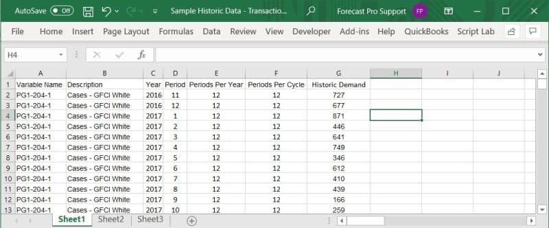 Excel (XLS, XLSX, CSV) Formats - Forecast Pro