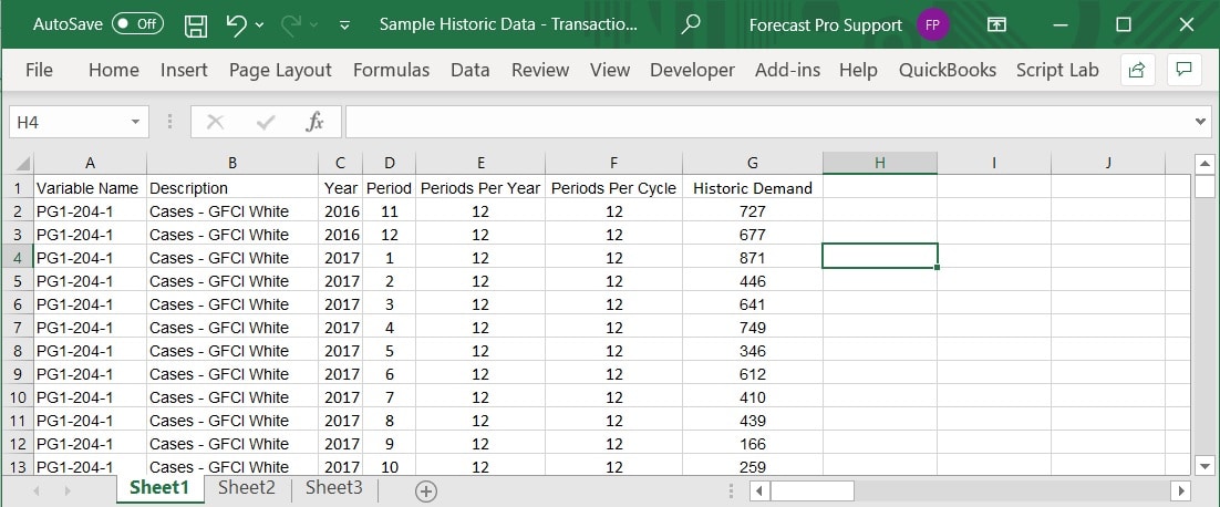 Excel (XLS, XLSX, CSV) Formats - Forecast Pro