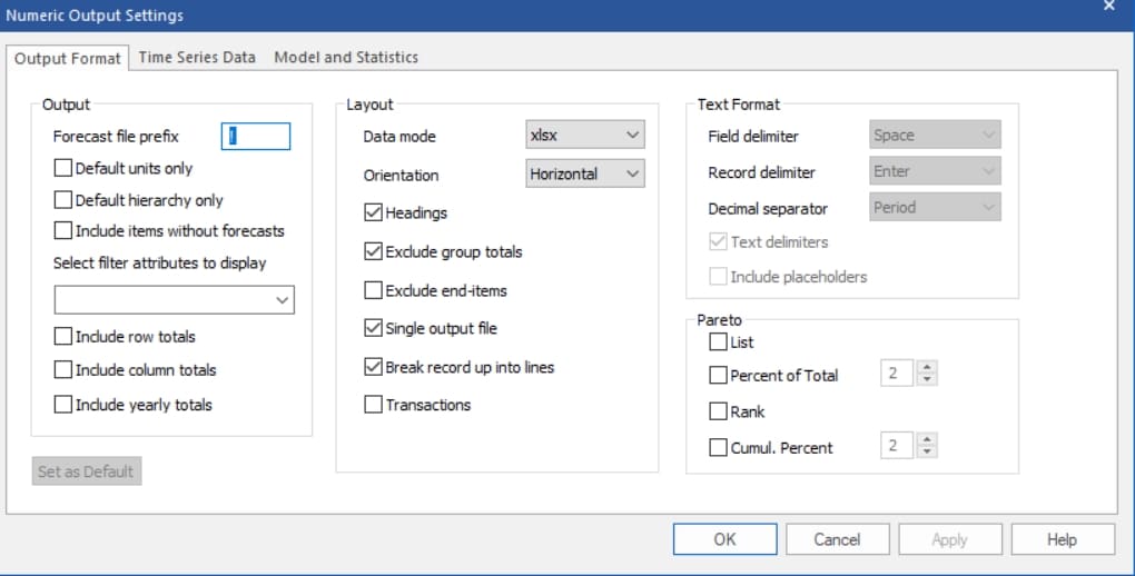 Saving the Forecasts - Forecast Pro