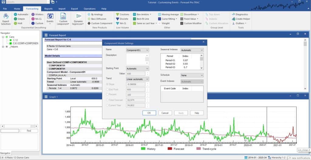 Customizing Events - Forecast Pro