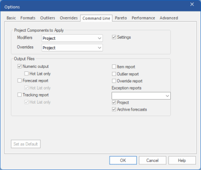 Operating from the Command Line - Forecast Pro