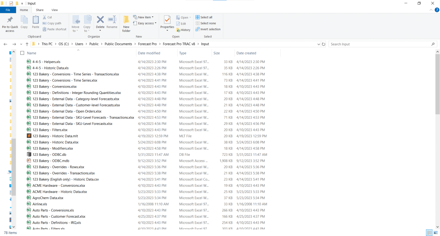 Exploring the Sample Files - Forecast Pro