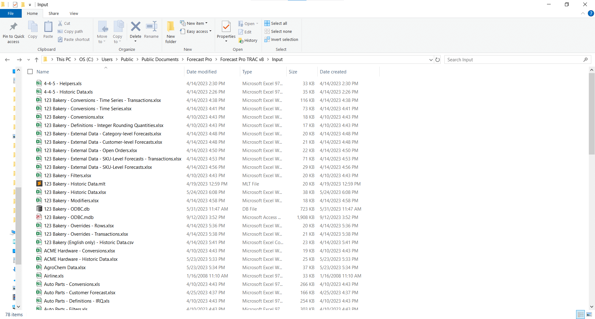 Exploring the Sample Files - Forecast Pro