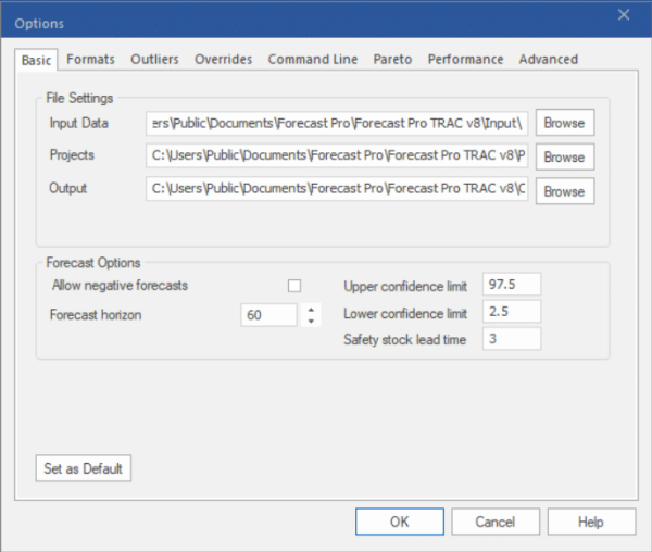 Customizing The Trend Forecast Pro