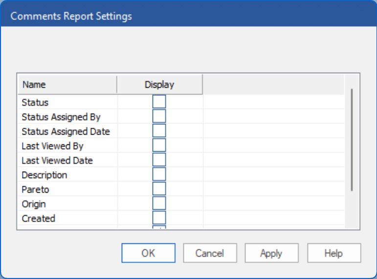The Comments Report View - Forecast Pro
